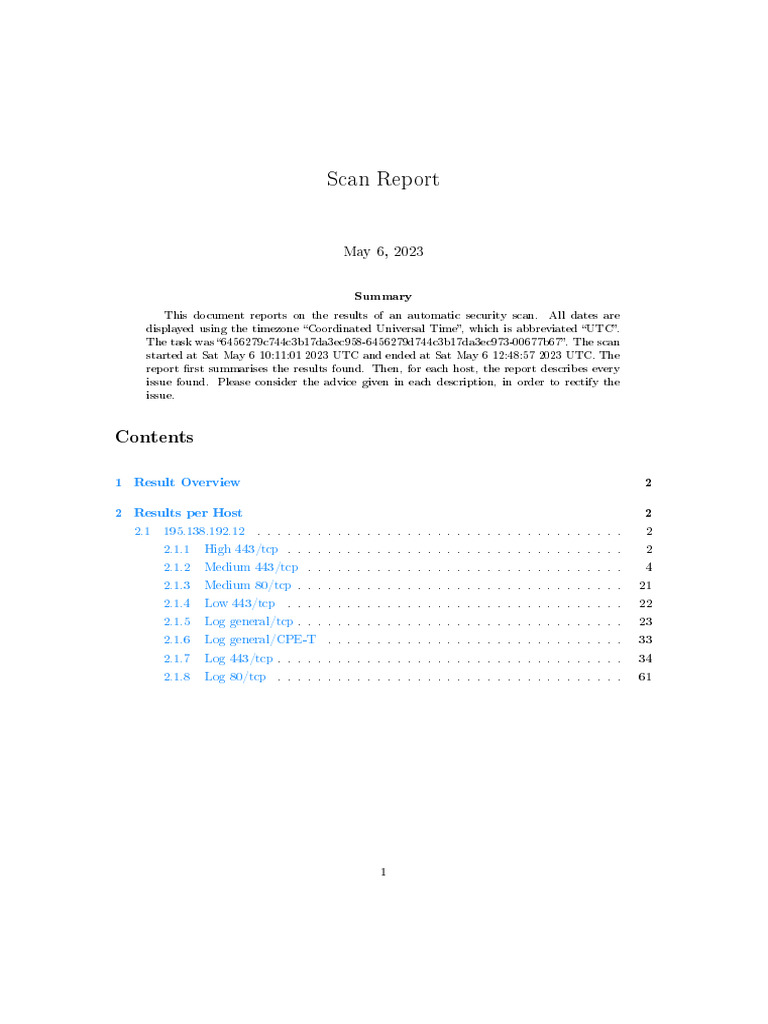 2023-05-06 Openvas Default Report | PDF | Computing | Software