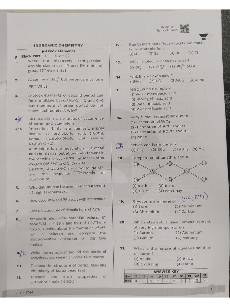 P Block 2 NCERT Based | PDF