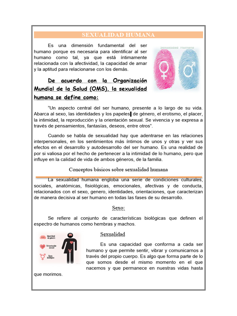 SEXUALIDAD HUMANA woRD | PDF | La sexualidad humana | Género