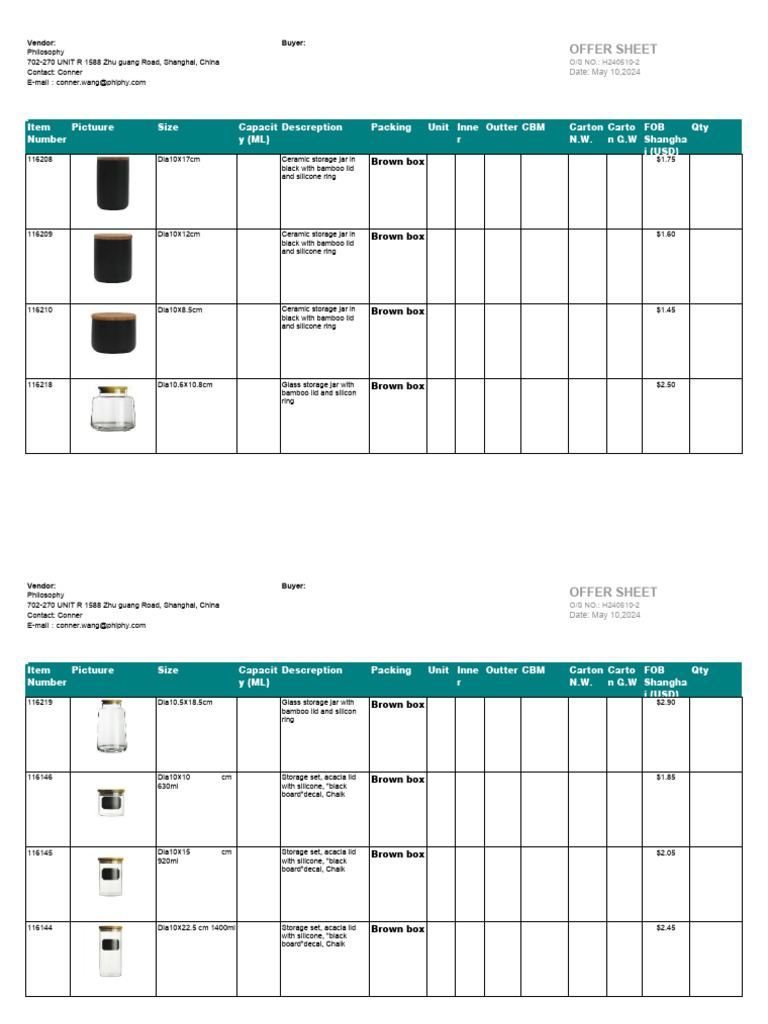 Phiphy Offer Sheet - 20240510-1 | PDF | Materials | Building Materials