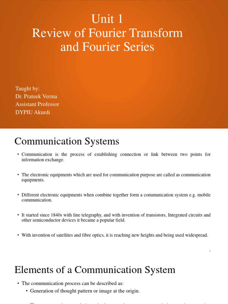 Unit 1 Introduction to Fourier Transform | Download Free PDF | Phase ...
