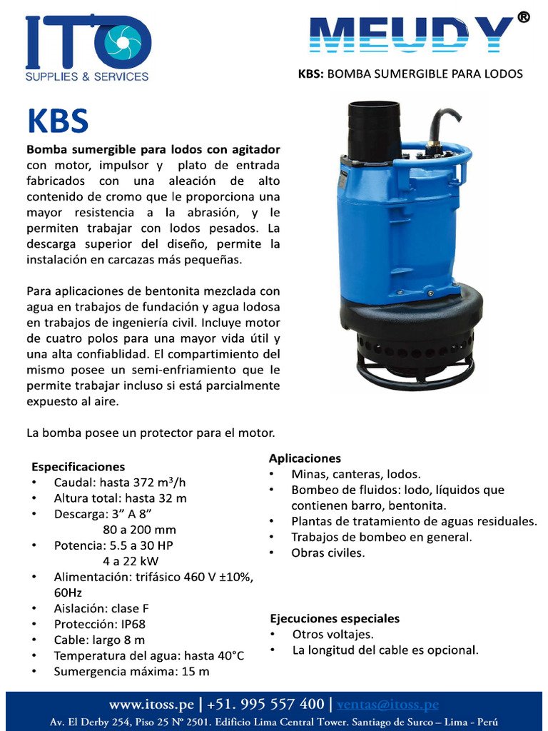 Bombas Meudy Kbs-Catalogo | PDF