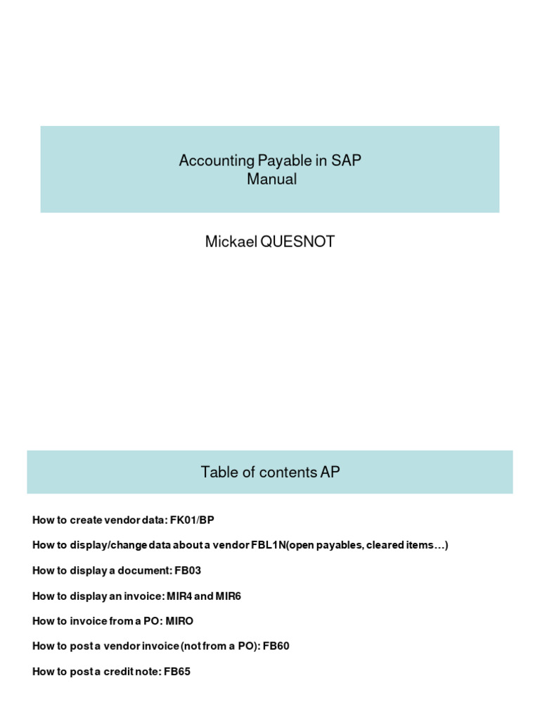 GU SAP AccountingAPManual | PDF | Invoice | Accounts Payable