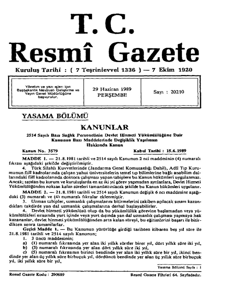 Resmî Gazete: Kanunlar | PDF