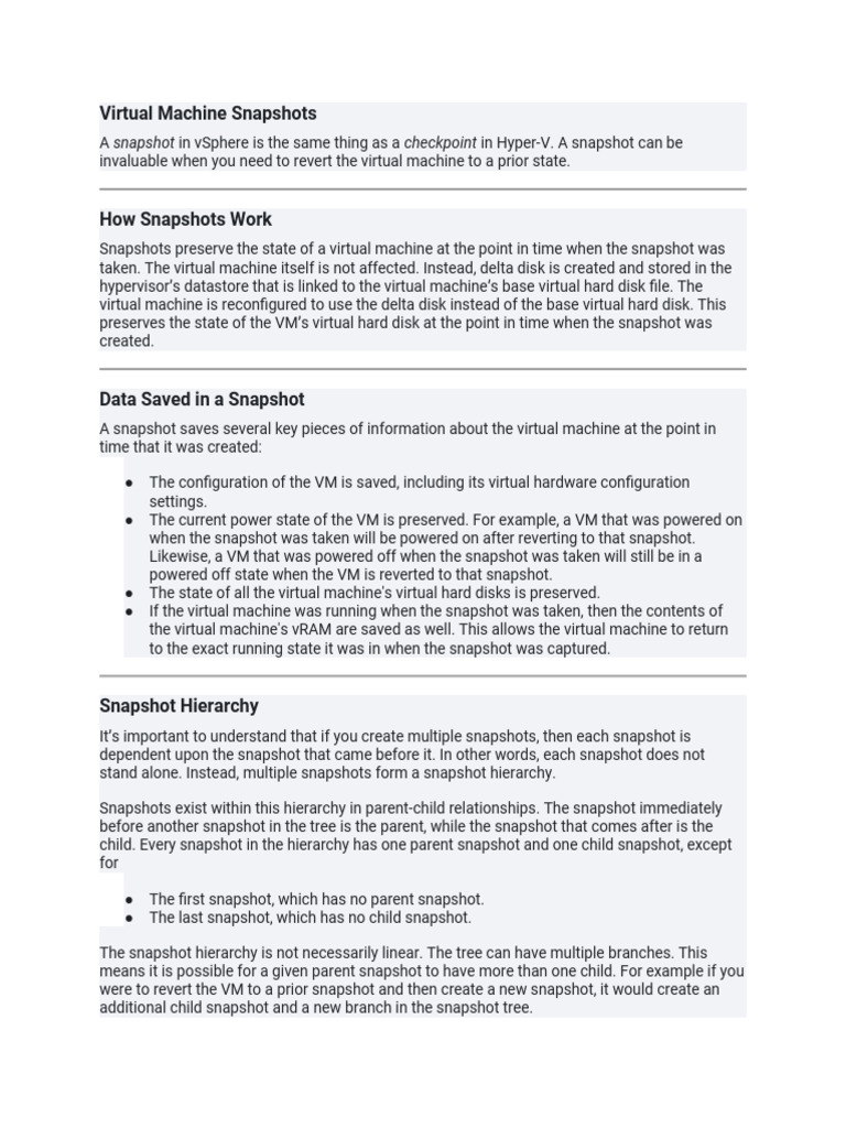 3.2.8 Virtual Machine Snapshots | PDF | Computer File | Virtual Machine