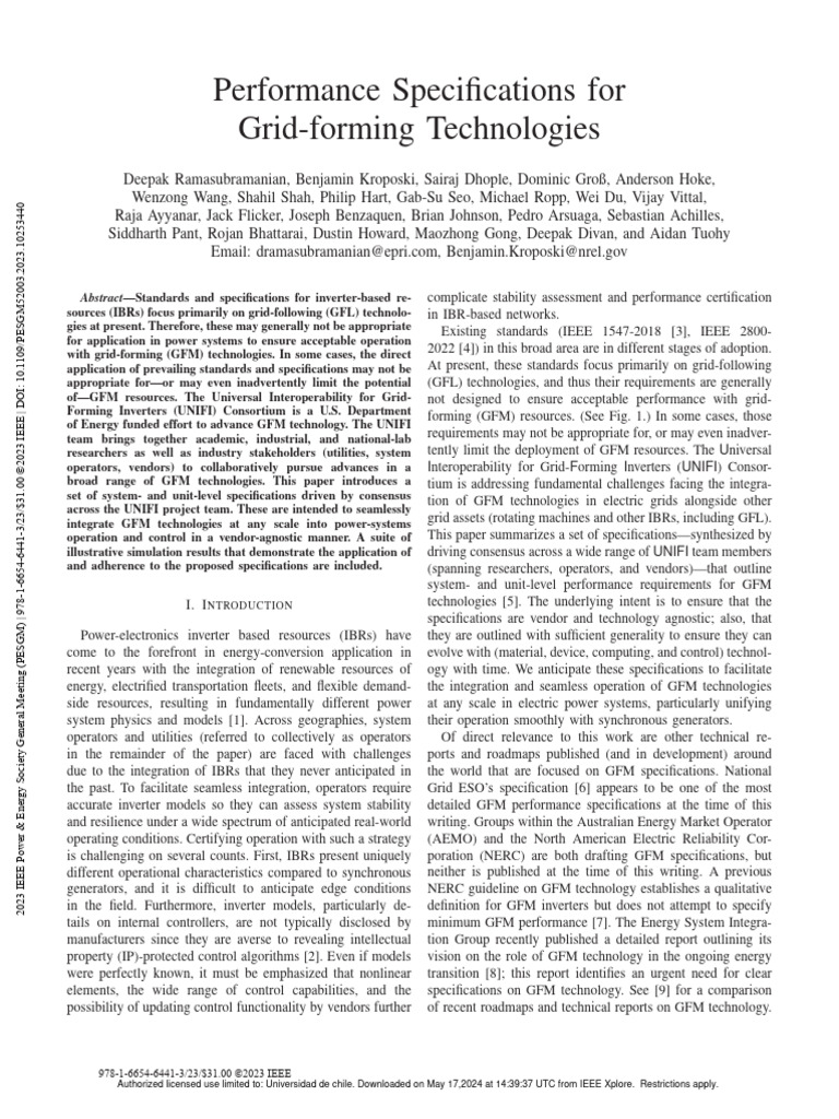 2024 Performance - Specifications - For - Grid-Forming - Technologies | Download Free PDF | Ac ...