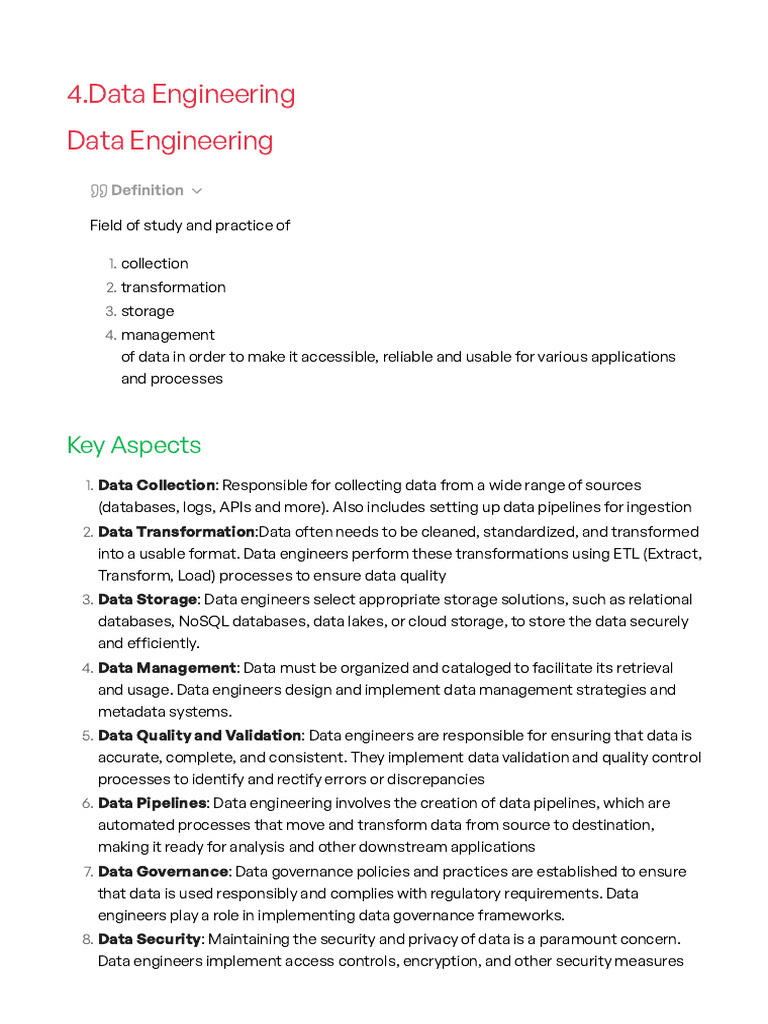 4.data Engineering | PDF | Databases | Data Quality