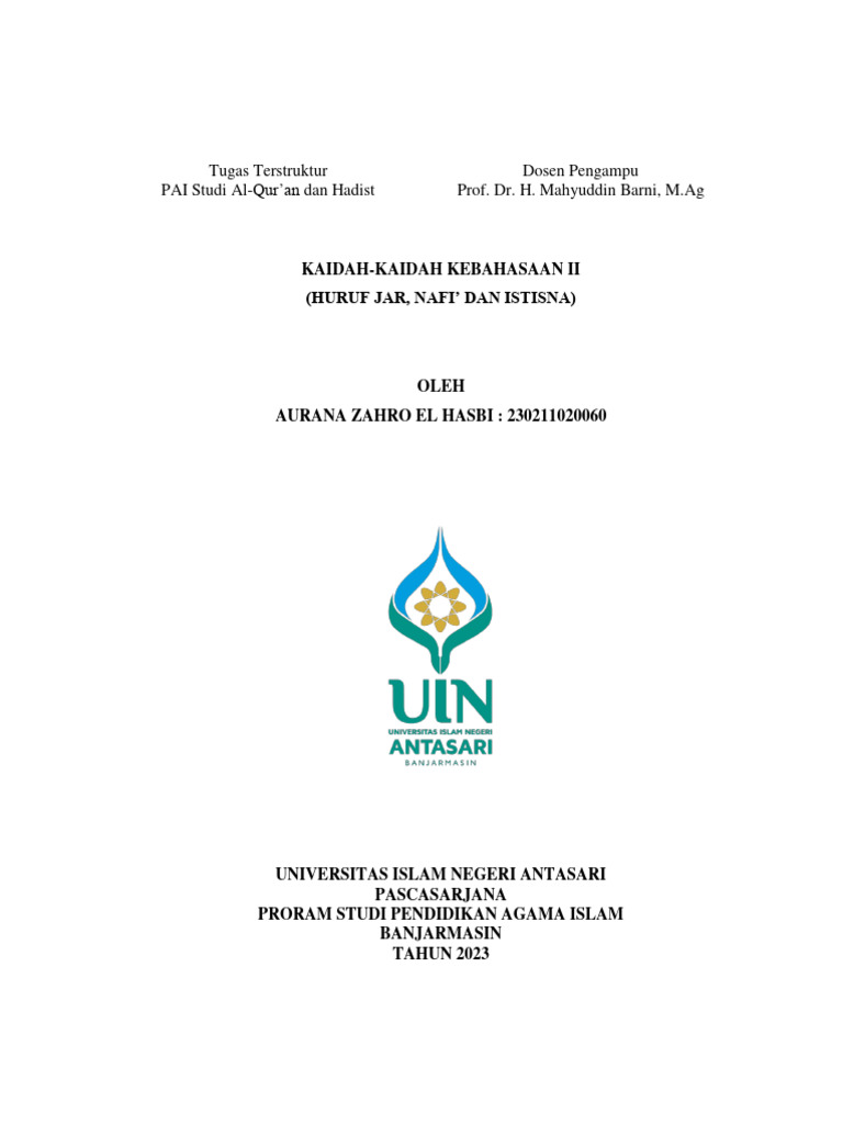 Kaidah Huruf Nafi dalam Al-Qur'an | PDF