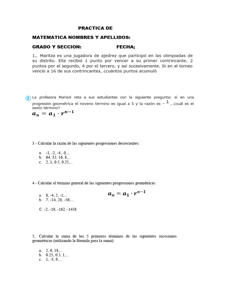 Practica de Matematica Ii | PDF