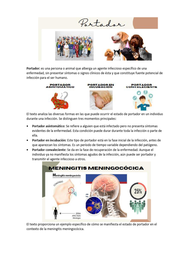 Estado de portador en infecciones | PDF | Infección | Medicina