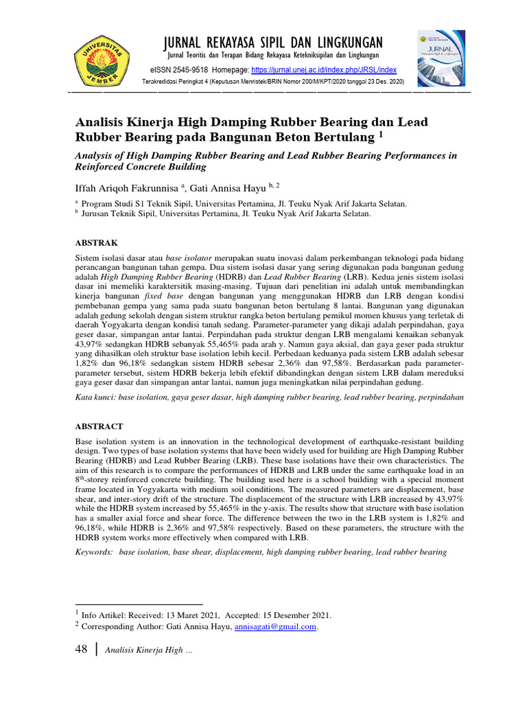 Analisis HDRB vs LRB pada Bangunan | PDF | Sains & Matematika