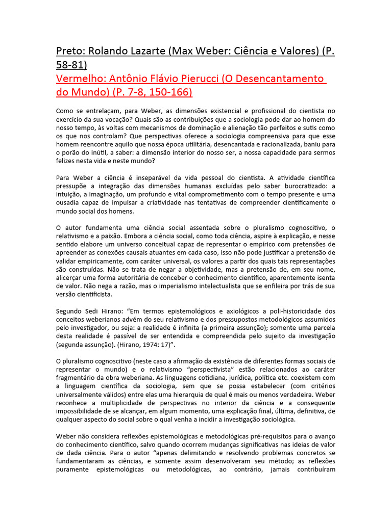 A Vocação Científica em Weber | PDF | Max Weber | Science