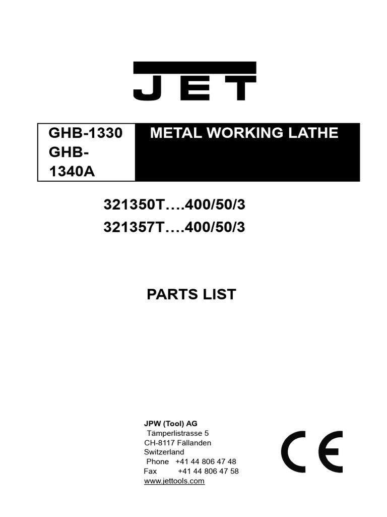 Ghb-1330-1340a Parts List | PDF | Screw | Machines