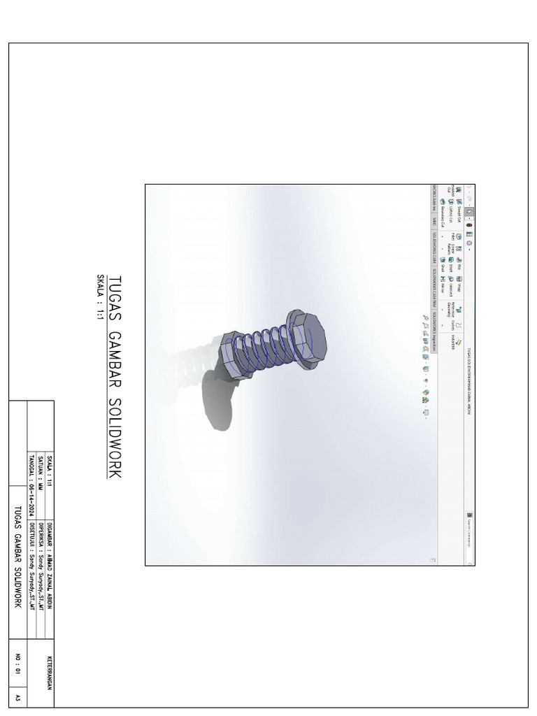 Tugas Gamtek Solidwork Ahmad Zainal Abidin | PDF
