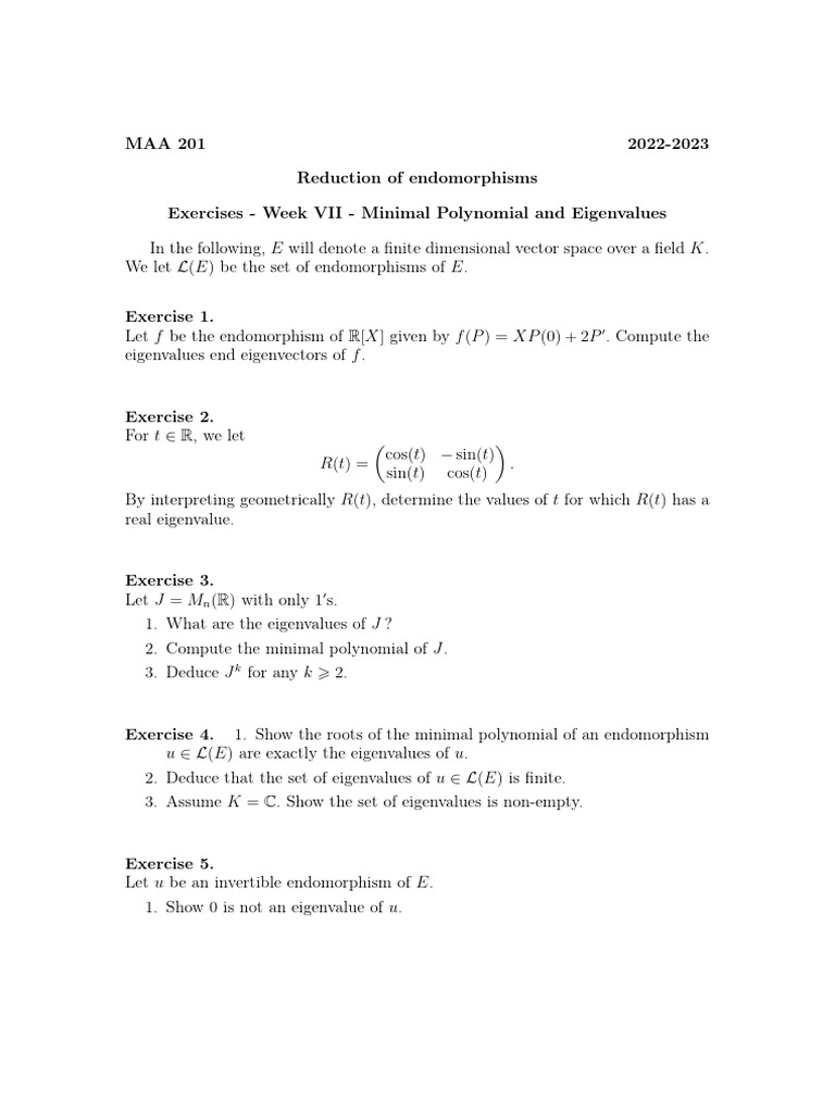 Sheet 6 | PDF | Eigenvalues And Eigenvectors | Functions And Mappings