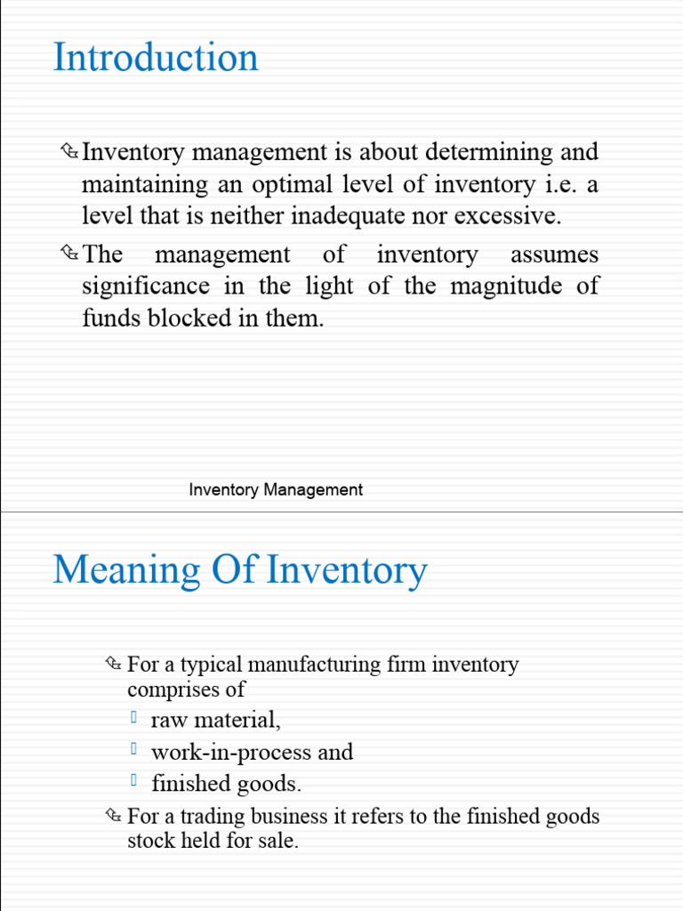 Lecture35-36 - 19401 - Inventory Management | PDF | Inventory ...