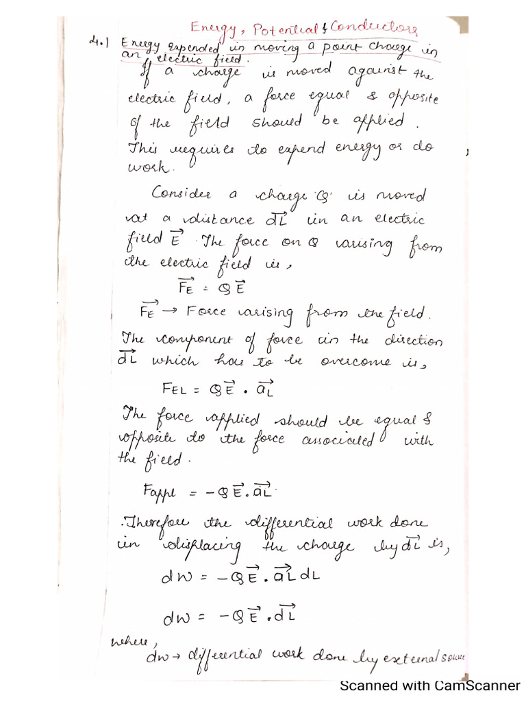 Module 2 - energy, potential and conductors | PDF