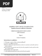 UACE Divinity Paper 4 Mock Exam 2013 | PDF | Marriage | Family
