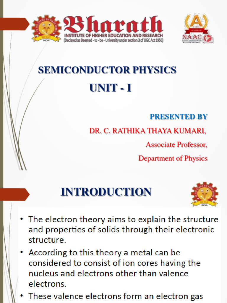 SEMICONDUCTOR PHYSICS | PDF | Band Gap | Semiconductors