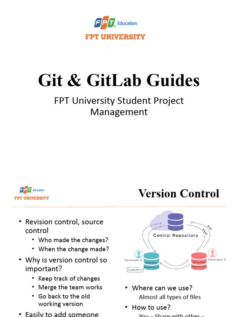 Git And Gitlab Guides Slide Pdf Version Control Computer File 9108