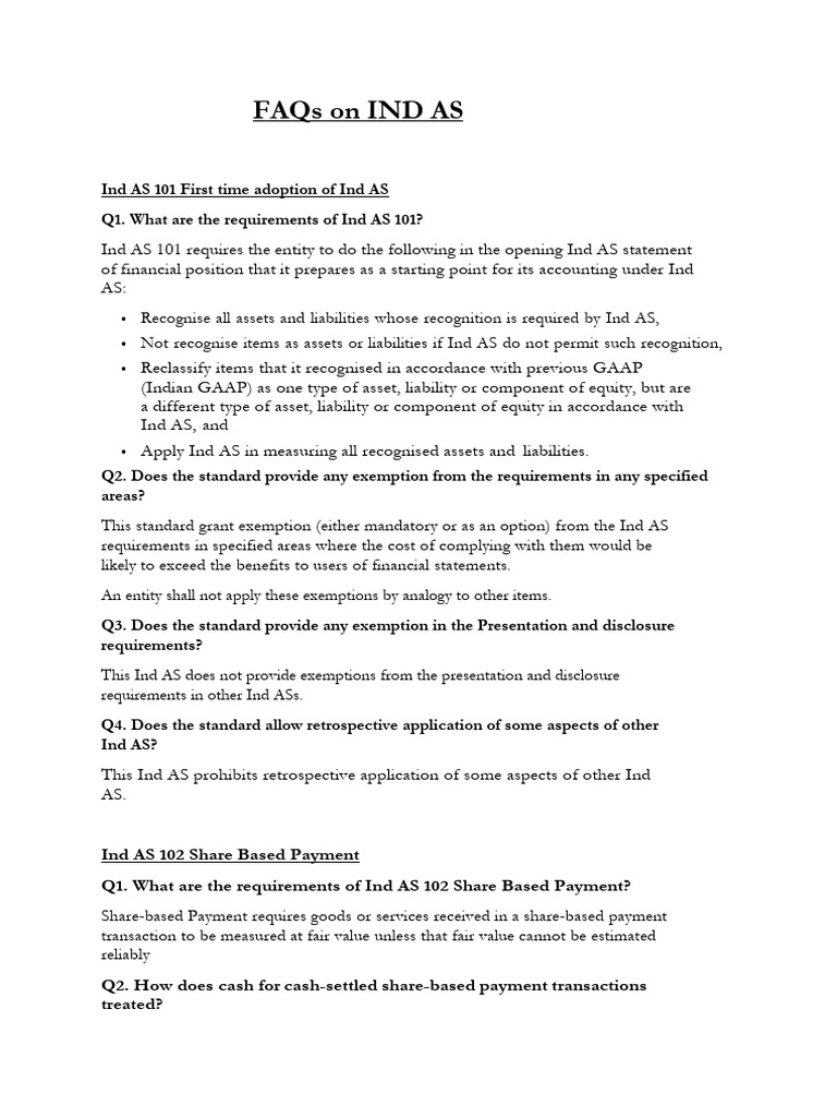 IND AS FAQs | PDF | Fair Value | Deferred Tax
