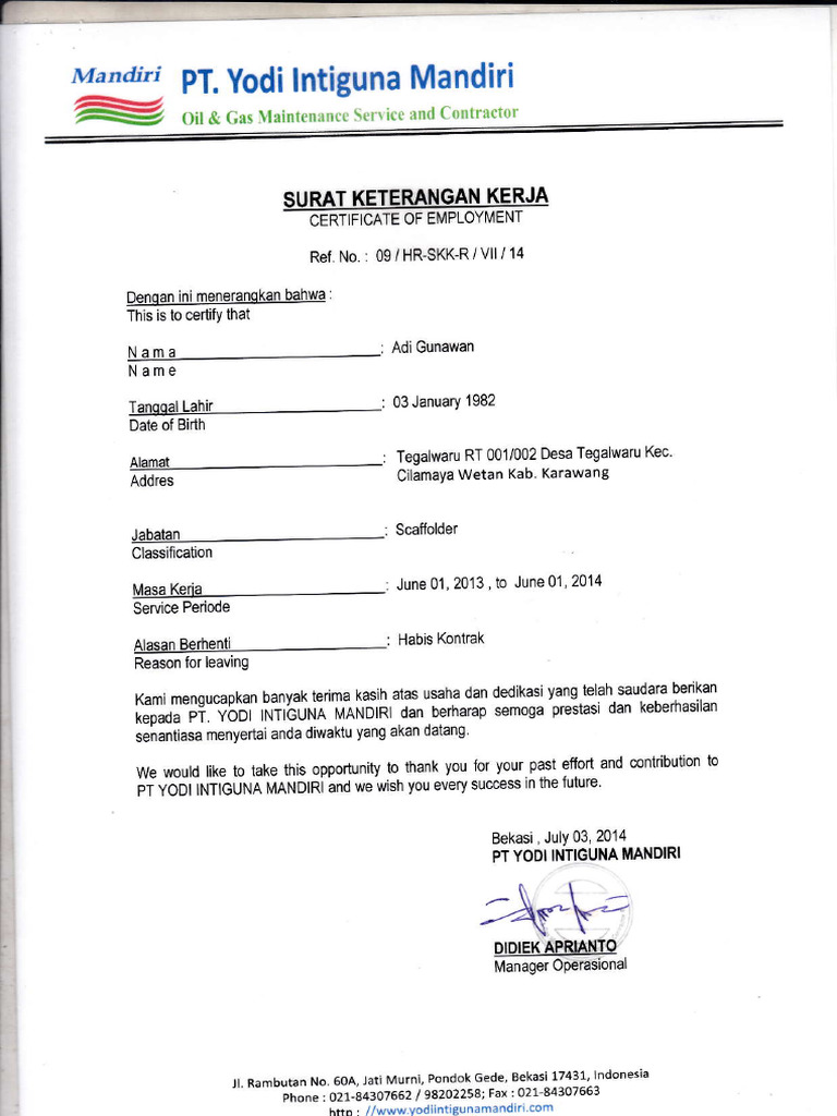 CV Adi Gunawan | PDF