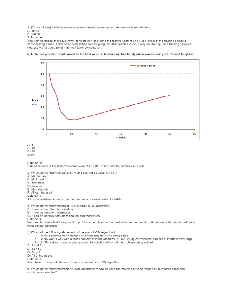 KNN Interview Question Rev 2.0 | PDF | Cross Validation (Statistics) | Regression Analysis