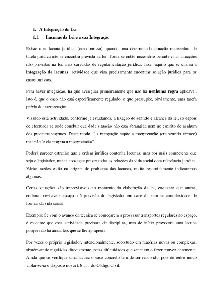 Integração e Aplicação da Lei: Conceitos Jurídicos | PDF | Analogia ...