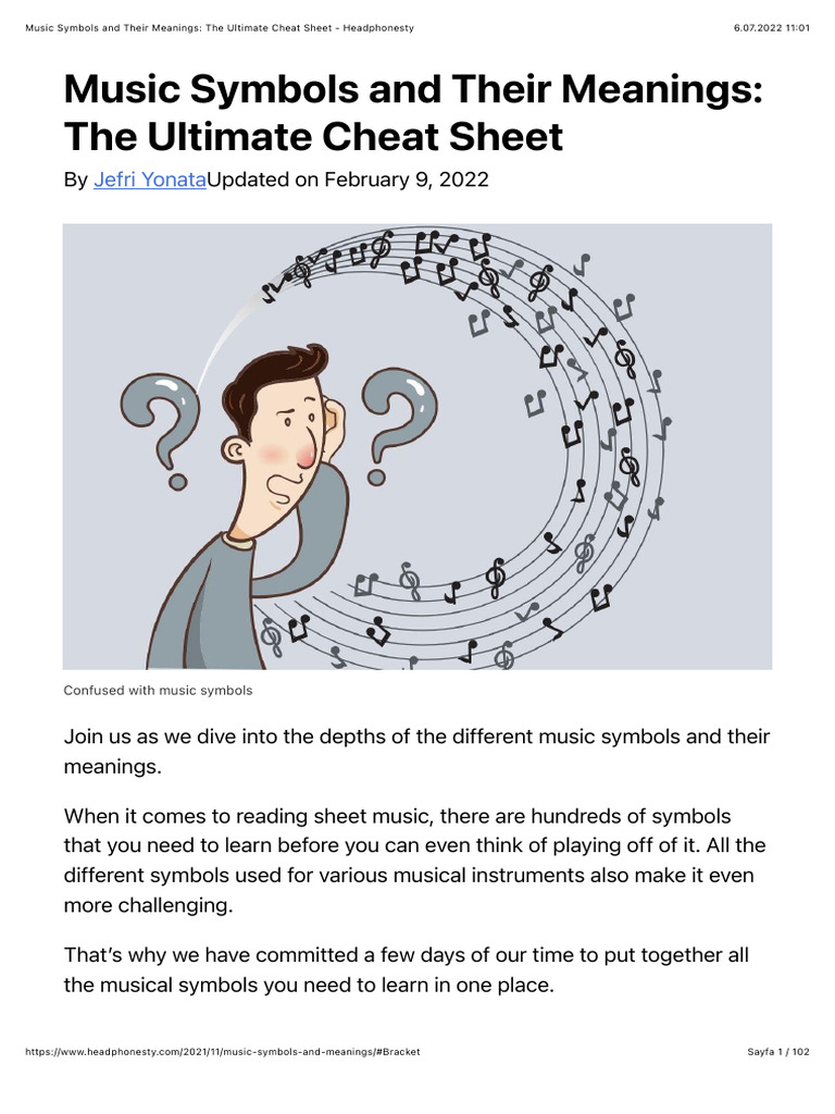 Music Symbols and Their Meanings Guide | PDF | Clef | Musical Notation
