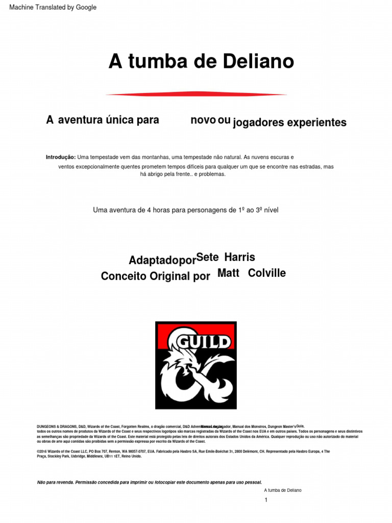 1146100-The Delian Tomb | PDF | Dungeons & Dragons (jogo)