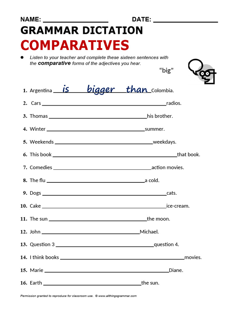 Comparative Exercise W 2 | PDF | Linguistics