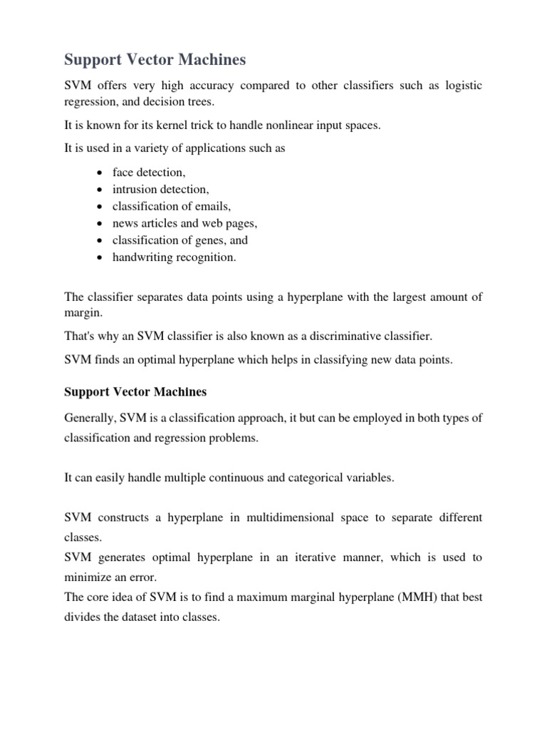 Svm Theory Download Free Pdf Support Vector Machine Statistical