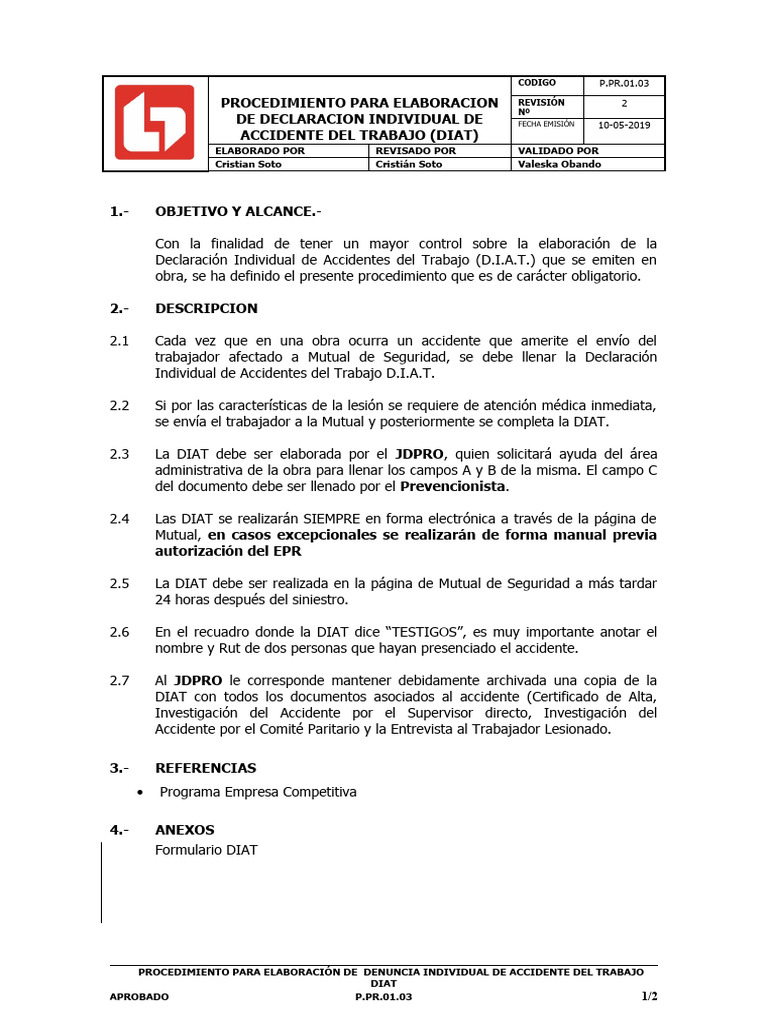 P PR 01 03 Procedimiento para Elaboracion de Diat | PDF