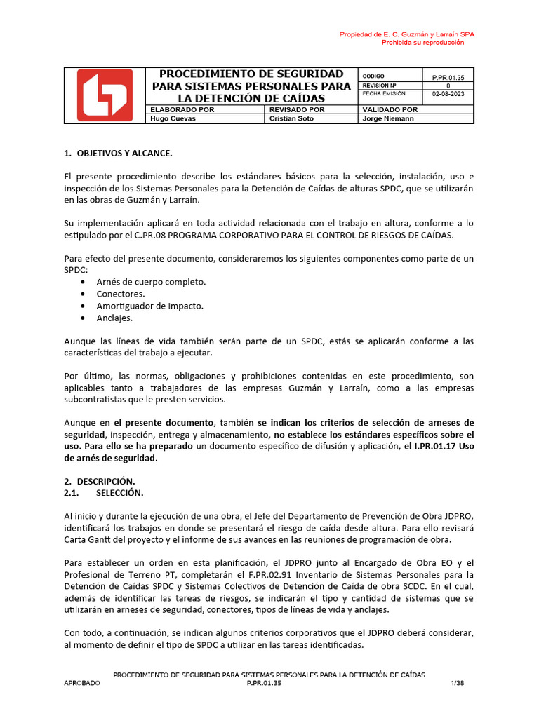 p Pr 01 35 Procedimiento de Seguridad Para Sistemas Personales Para La ...