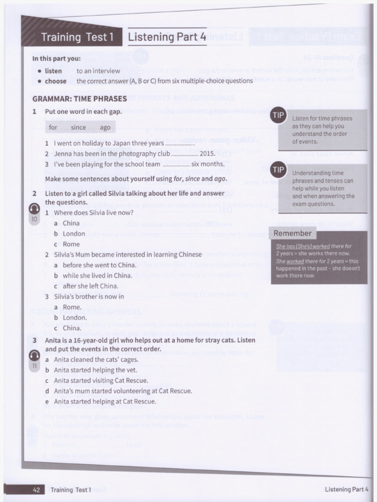 PET TRAINER TEST1 PART 4 LISTENING (20200330 - 153126) V | PDF