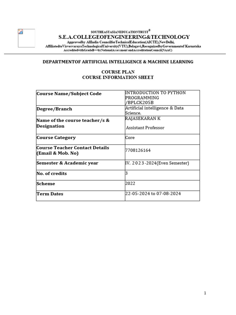 ADA2024course File (EVEN-AIML) | PDF | Computer Program | Programming