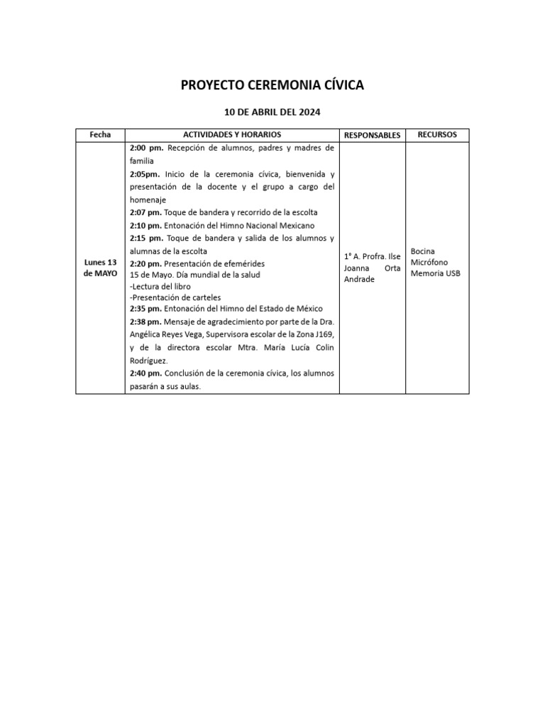 Programa Homenajes Pdf