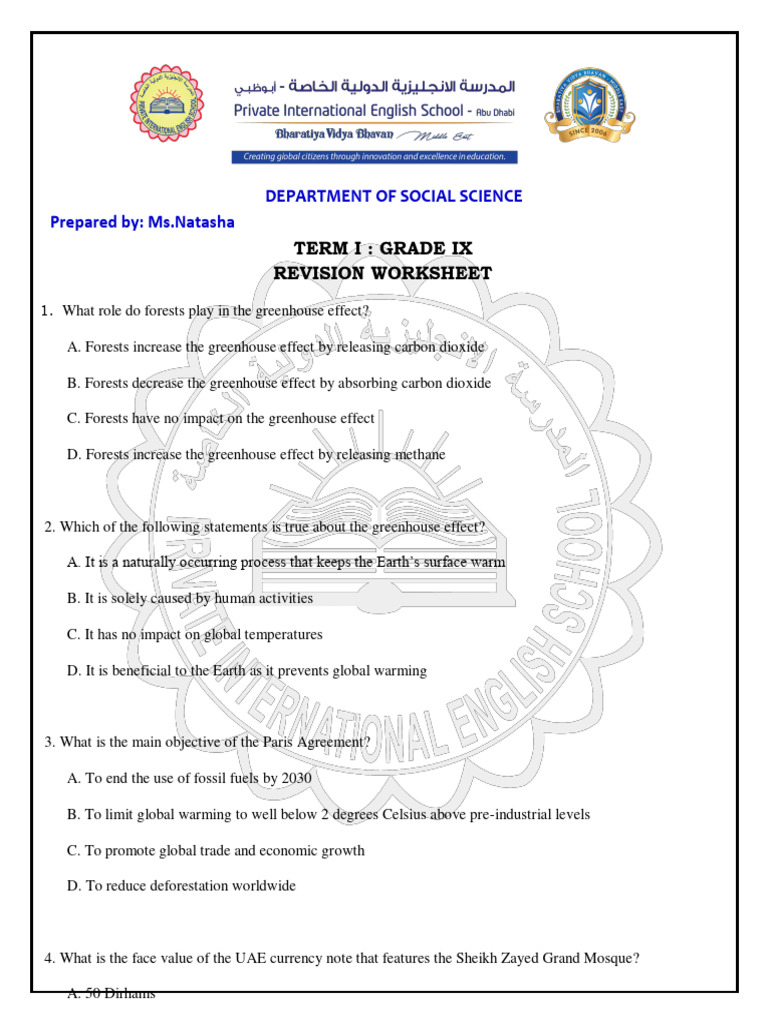 Mscs Revision Ws | PDF | Science & Mathematics