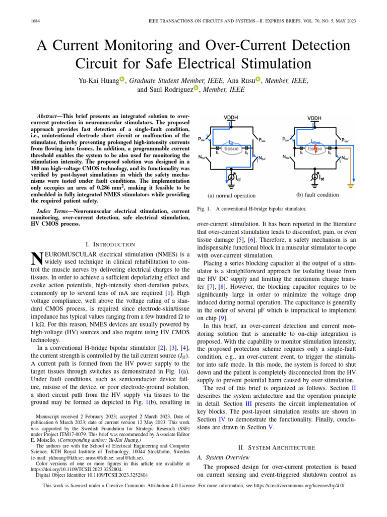 A Current Monitoring And Over Current Detection Circuit For Safe