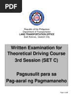 100 Questions + Answers LTO Exam Reviewer (TAGALOG) - WhatALife! | PDF