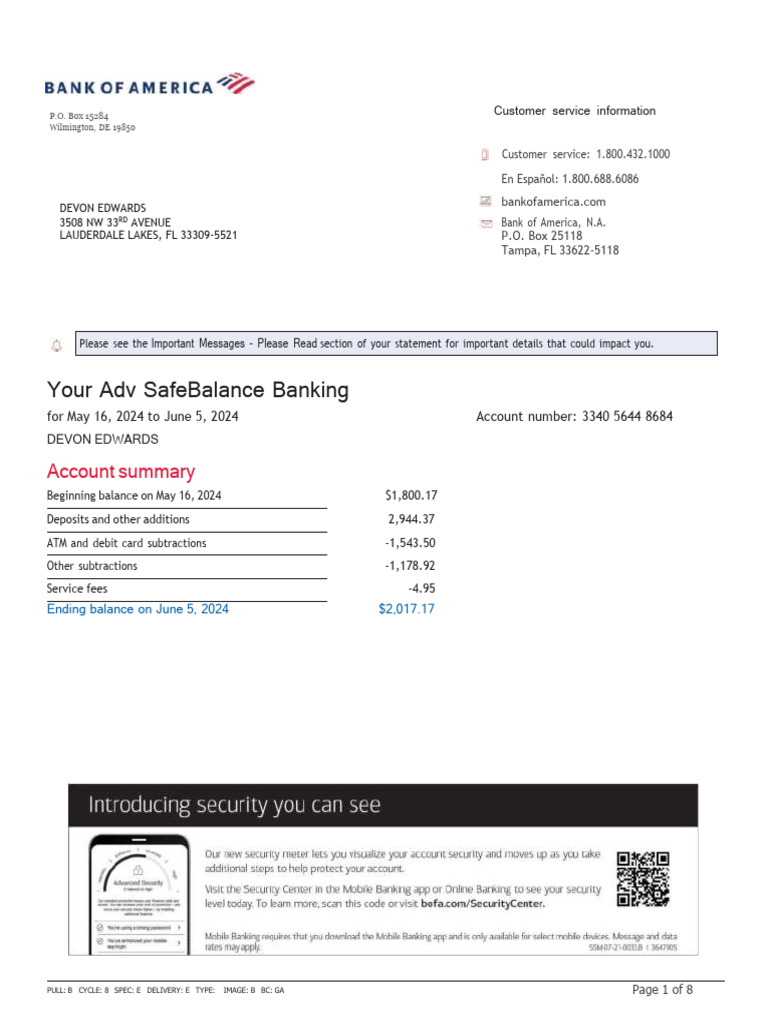Estmt 2024-06-05 Edwards | PDF | Overdraft | Transaction Account