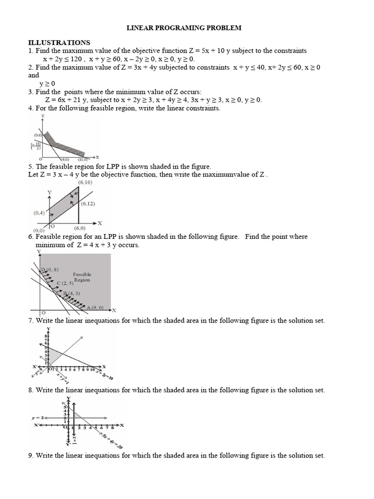 Linear Programing Problem | PDF | Mathematical Optimization | Linear Programming