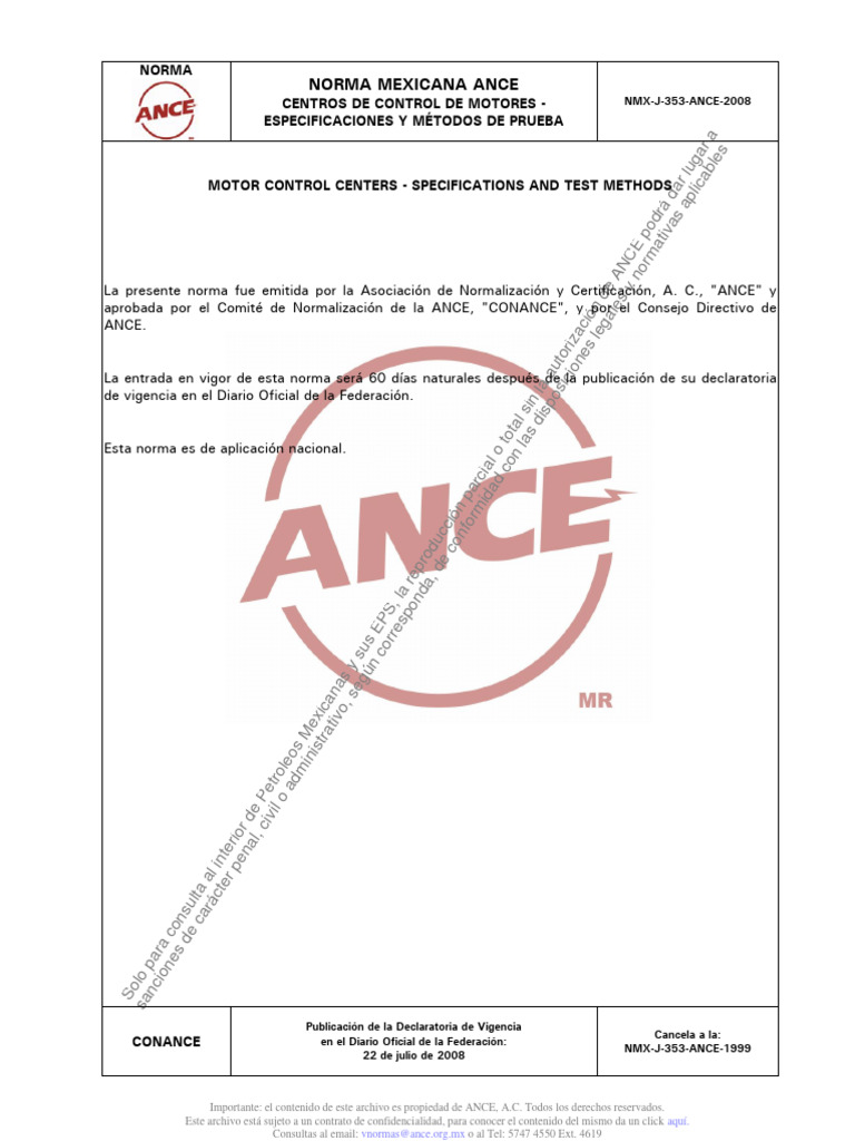 NMX J 353 Ance 2008 | PDF | Ingenieria Eléctrica | Electromagnetismo