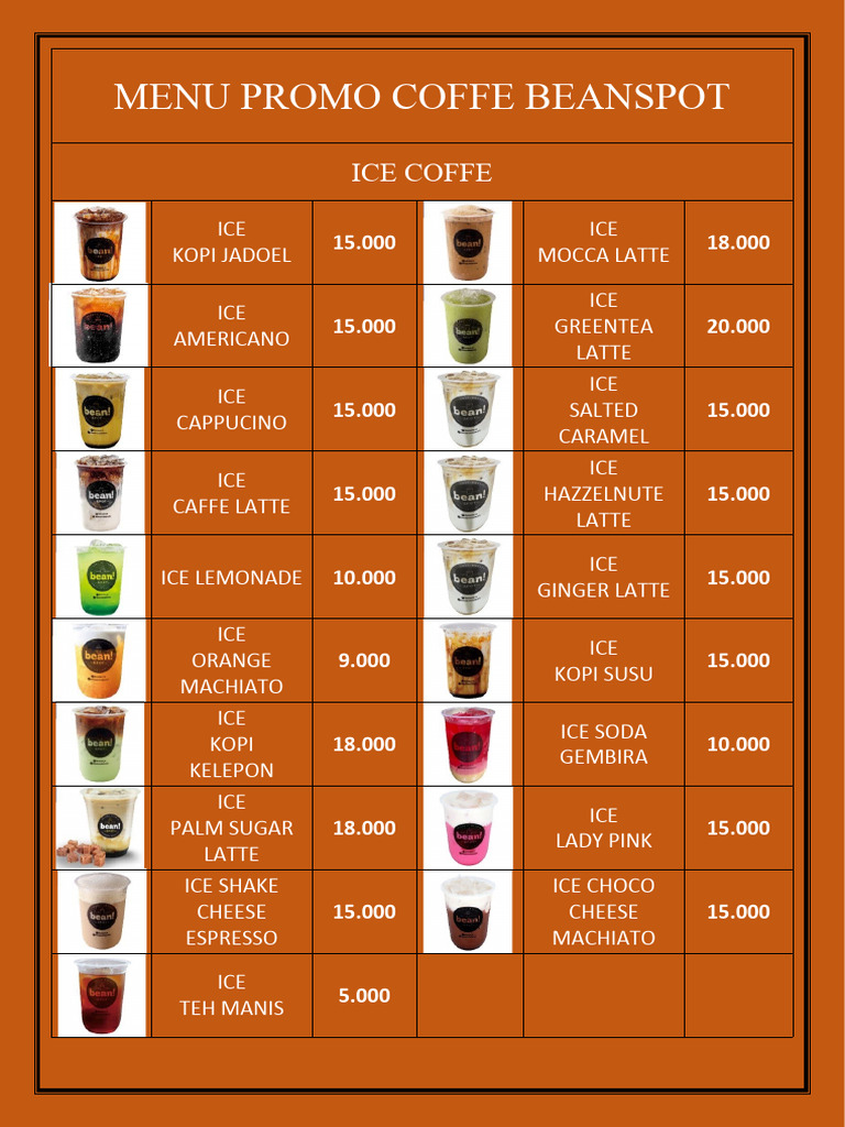 Menu Coffe Beanspot Bojong | PDF