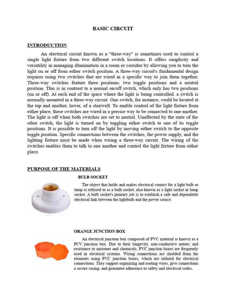 Basic Circuit | PDF | Switch | Electrical Wiring
