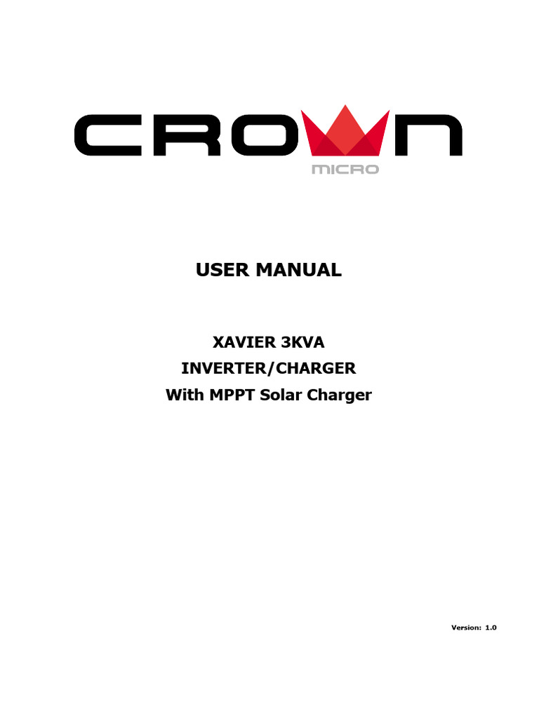 Crown Micro Xavier 3KVA | PDF | Battery Charger | Power Inverter