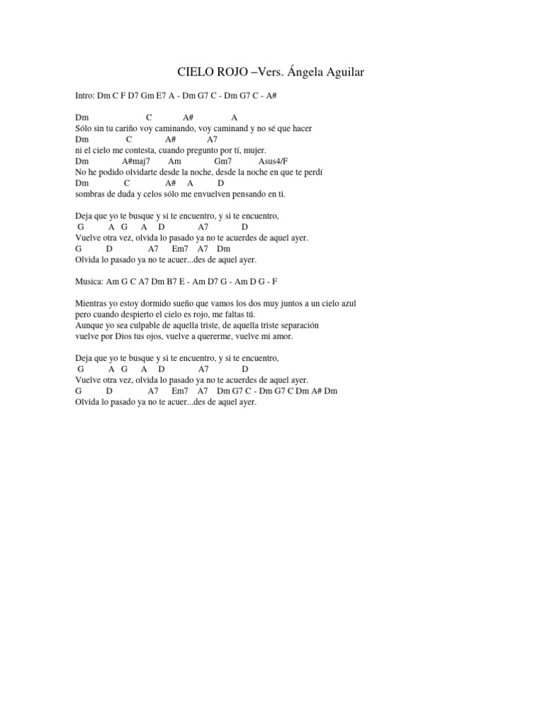 CIELO ROJO Versión Ángela Aguilar | PDF