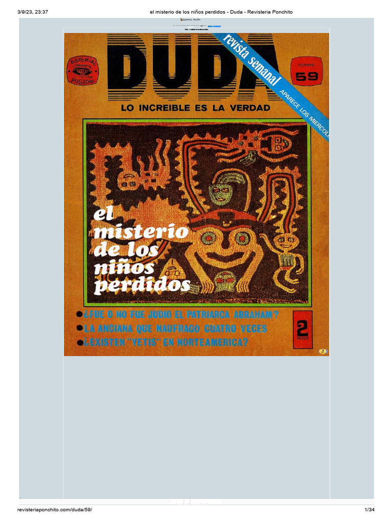 59 El Misterio de Los Niños Perdidos - Duda - Revisteria Ponchito | PDF