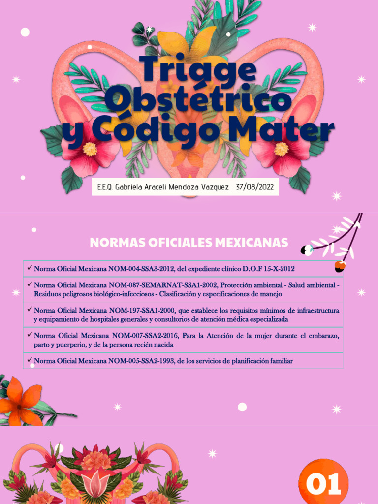 6.2 triage obstetrico y codigo mater | PDF | Partería | Parto
