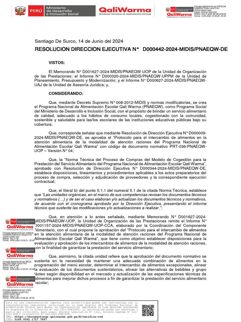 MODELO PROTOCOLO | Descargar gratis PDF | Alimentos